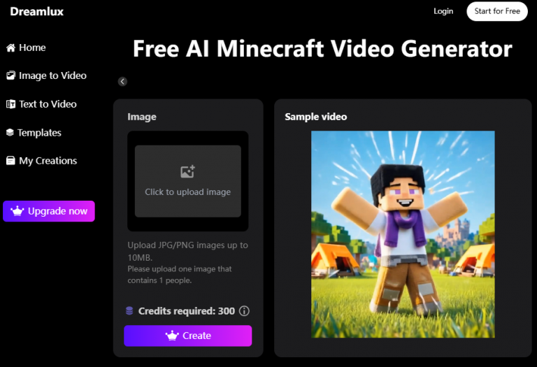How to use AI Minecraft Video Generator to turn image to animation